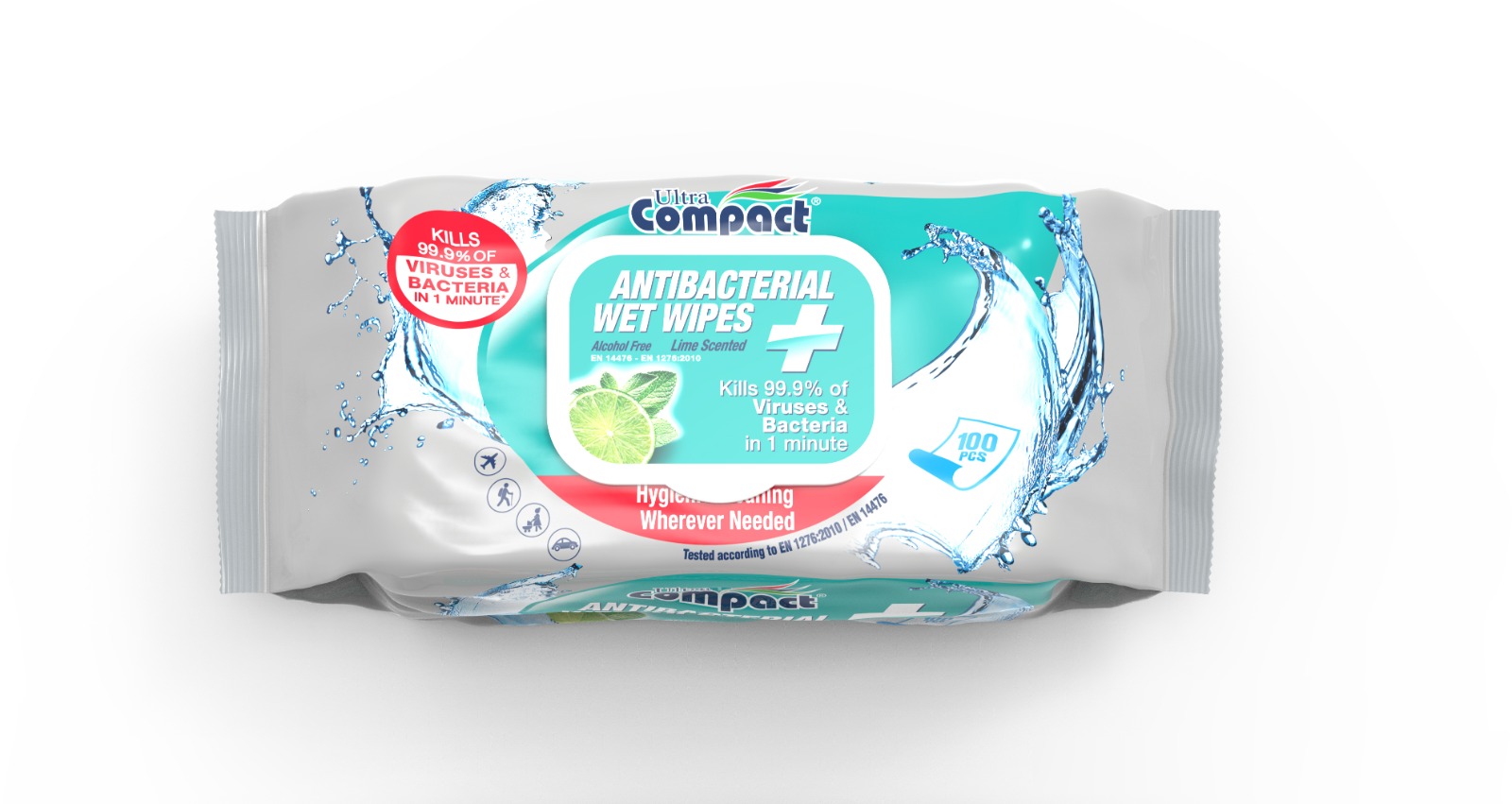 ULTRA COMPACT ANTİ-BACTERİAL ISLAK MENDİL 100 ADET – Sarper Market