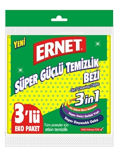 Ernet Süper Emici Temizlik Bezi Eko 3’lü – Sarper Market