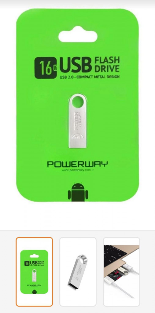 POWERWAY 16GB USB BELLEK – Sarper Market